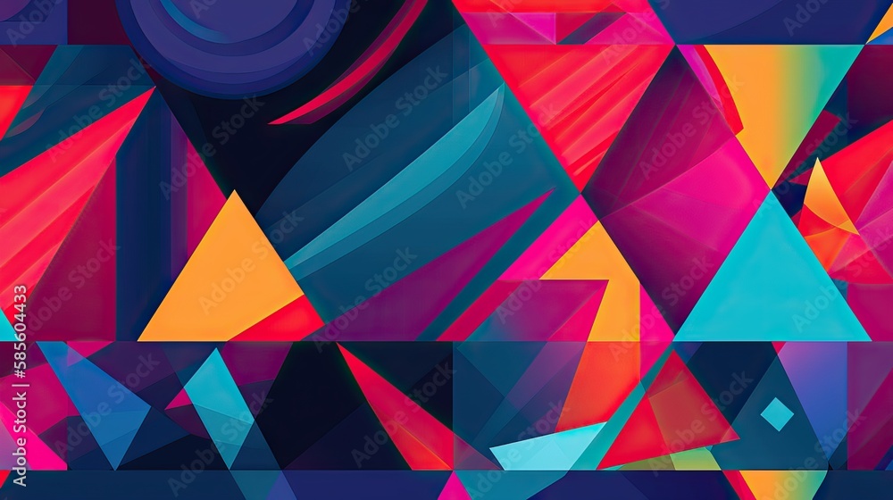 An eye-catching and surreal image featuring colorful geometric shapes ...