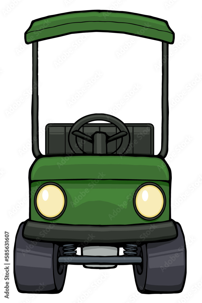 cartoon golf cart front view Stock Vector | Adobe Stock