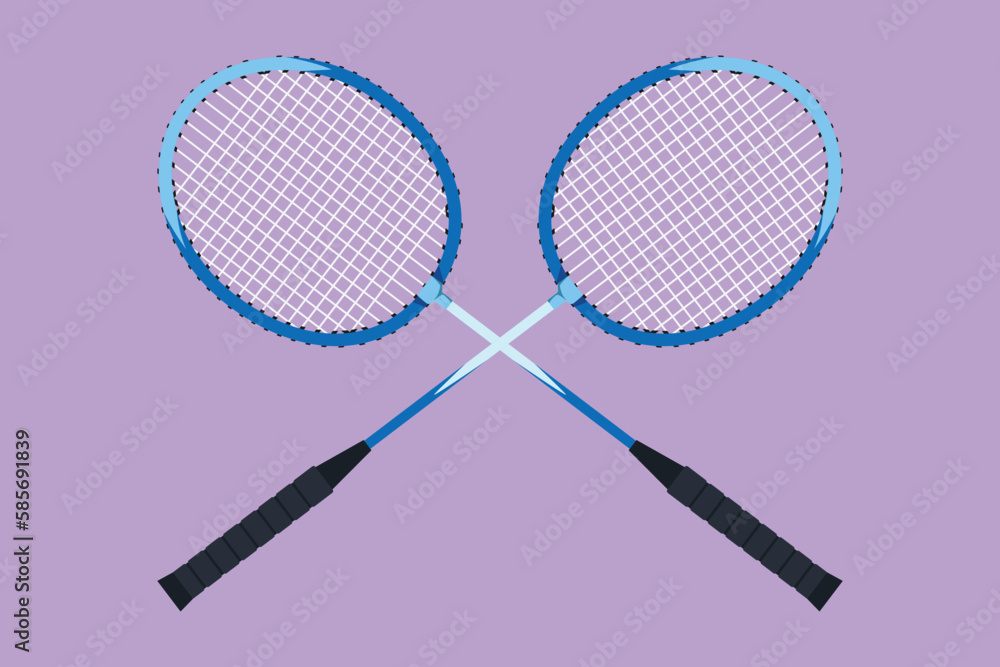 Vetor Graphic flat design drawing stylized badminton racket logo ...