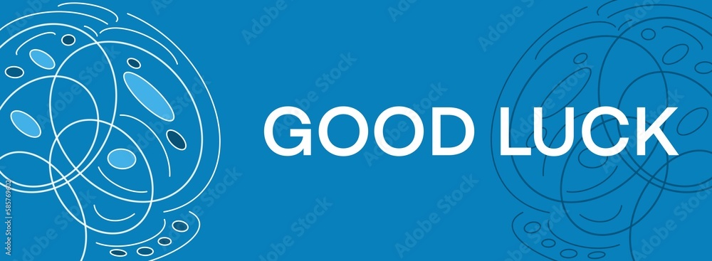Good Luck Blue Design Element Left Right Text Horizontal Stock ...