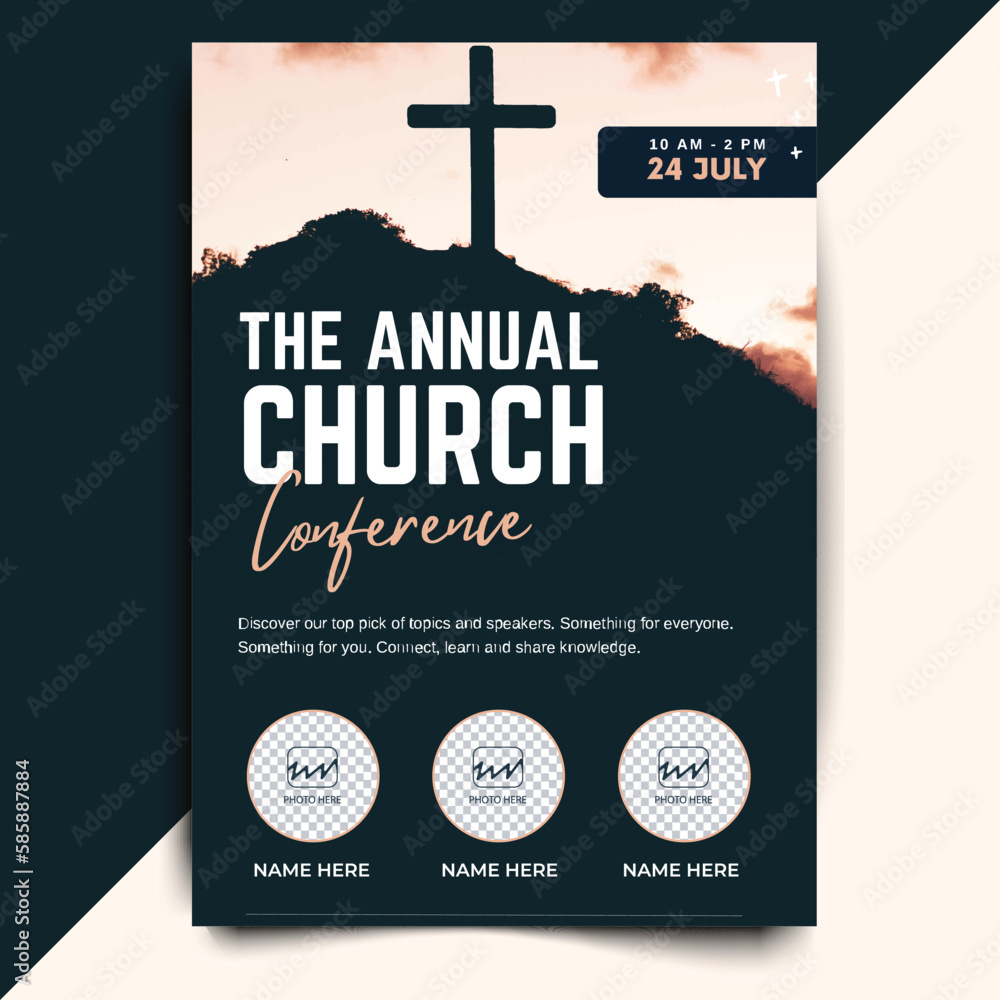A4 size Church Flyer template Stock Vector | Adobe Stock