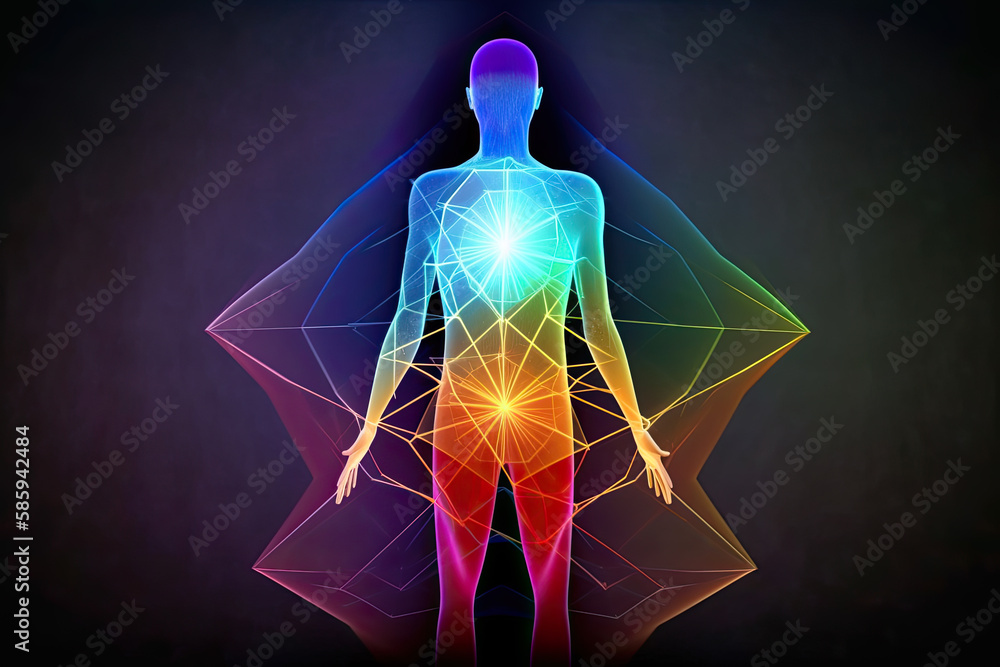 Silhouette of human astral body concept image for near death experience ...