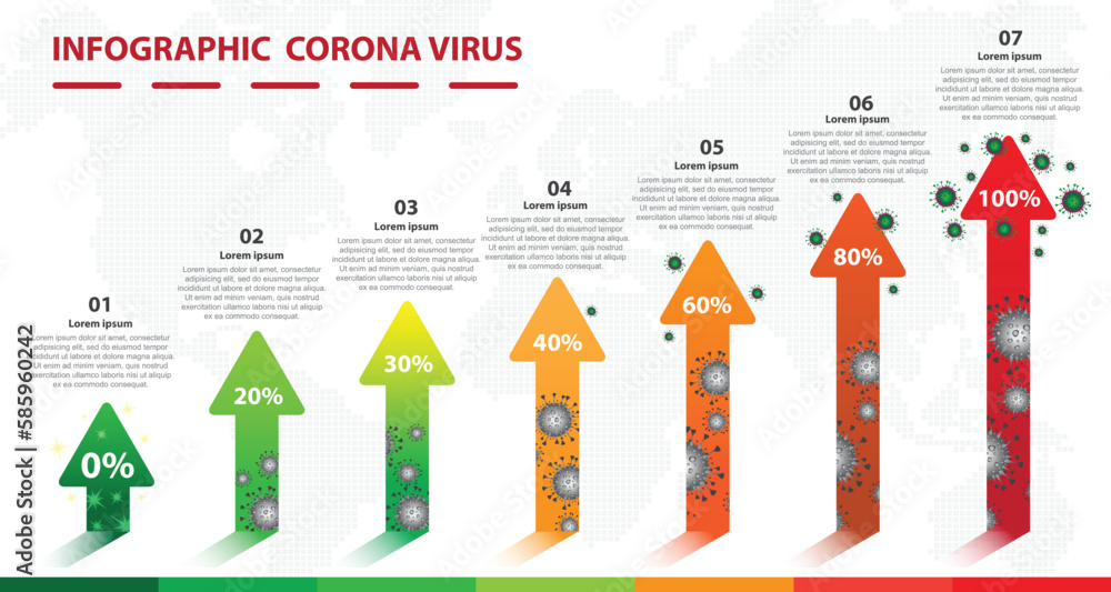 Infographic template for Corona virus 2019 symptoms. Seven steps ...