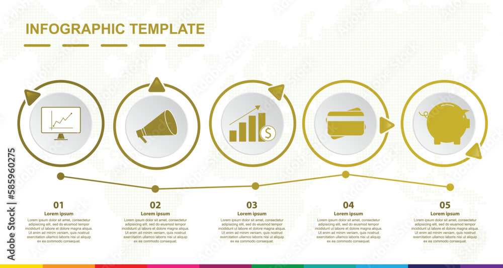 Infographic template for business. five steps Timeline diagram. Roadmap ...
