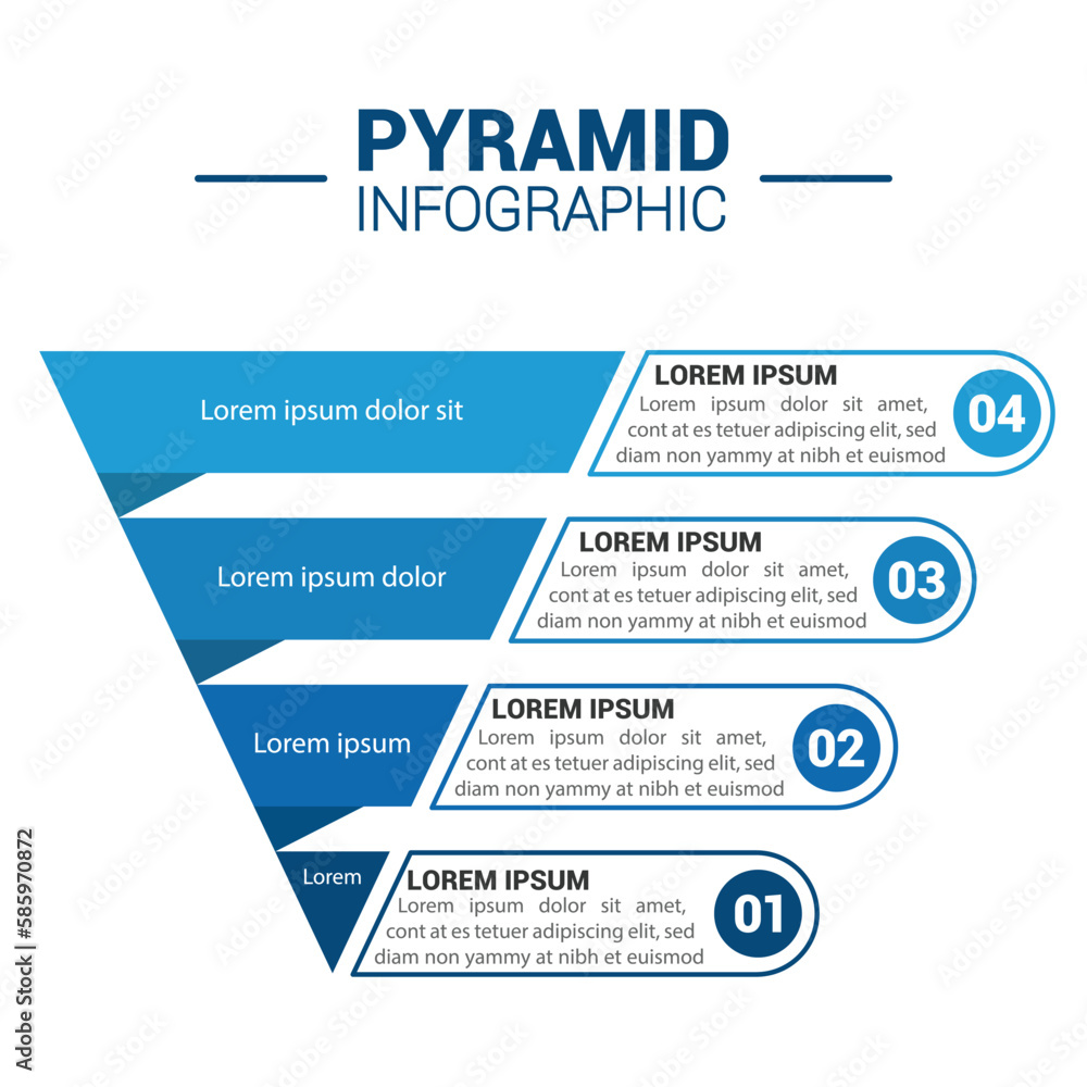 Pyramid Infographic, funnel pyramid business infographic with 5 charts ...