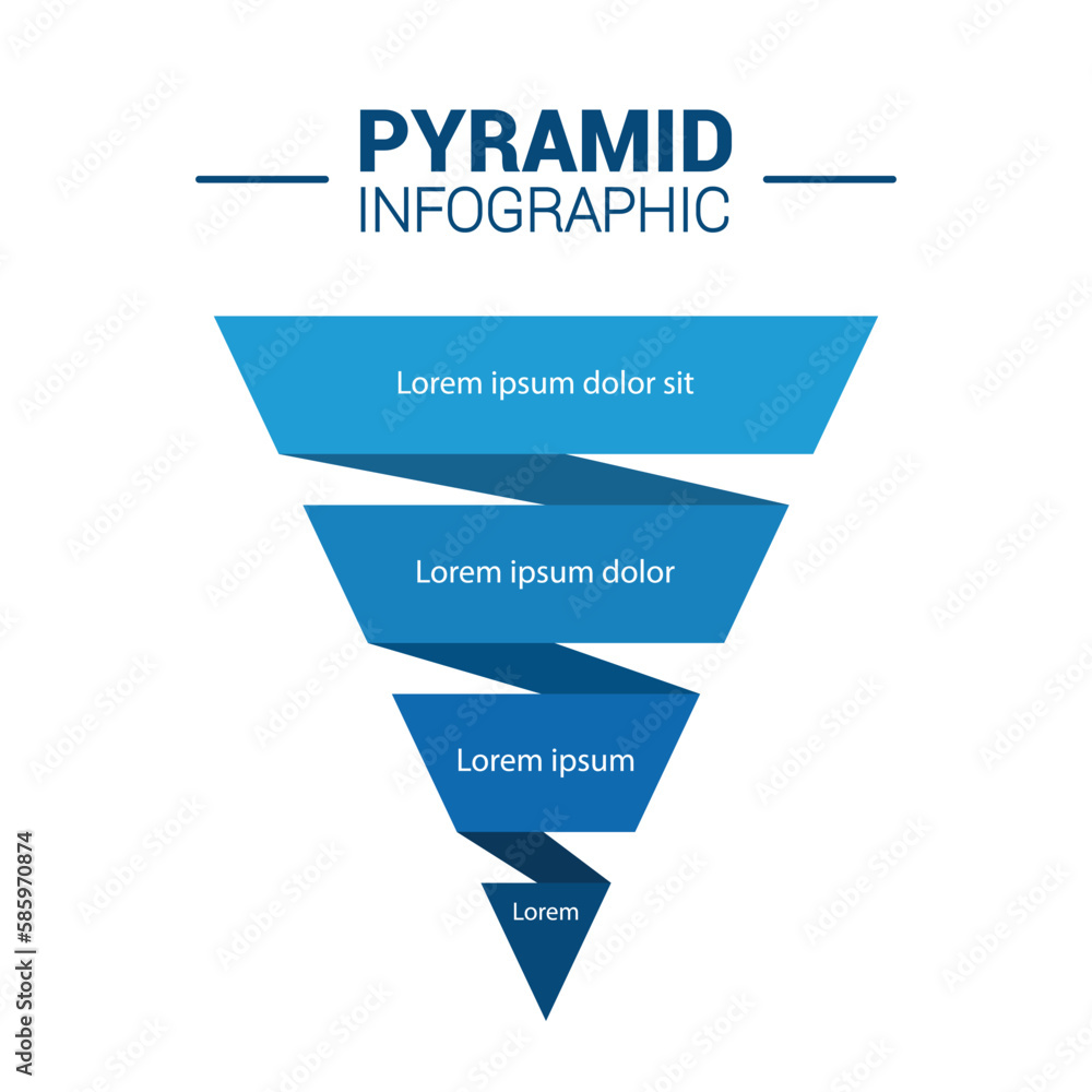Pyramid Infographic, funnel pyramid business infographic with 5 charts ...