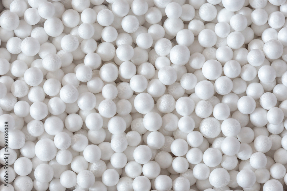 Styrofoam balls texture, background top view, macro. Stock Photo ...