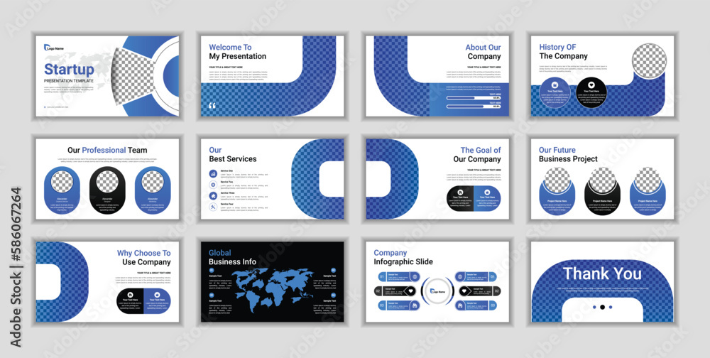 Business minimal slides presentation background template. Use in ...