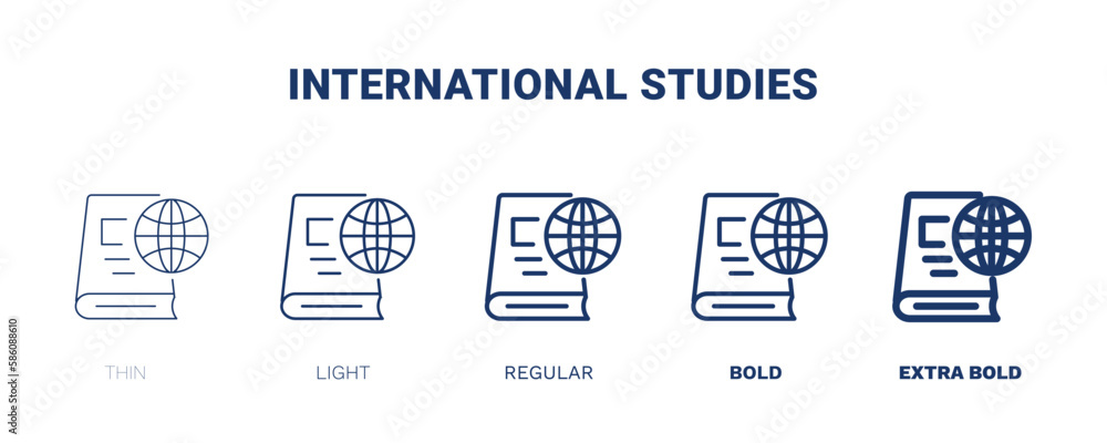 Image vectorielle Stock international studies icon. Thin, light ...