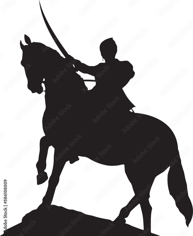 Vector of Chhatrapati Shivaji Maharaj Indian Maratha warrior king, with ...