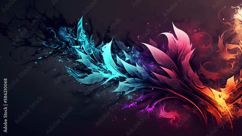 colorful plant Backdrop, abstract art, Background / Wallpaper, Home ...