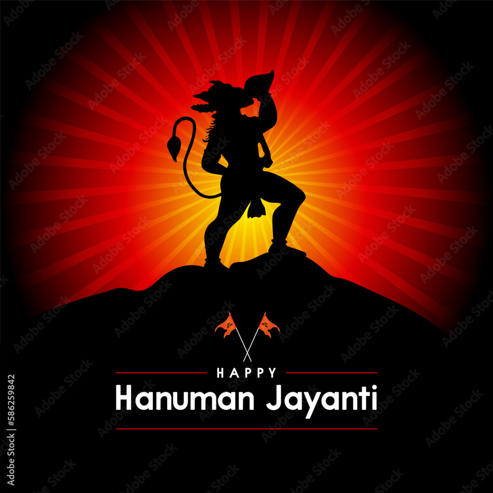Vector de Stock Happy Hanuman Jayanti. Festival celebration of the ...