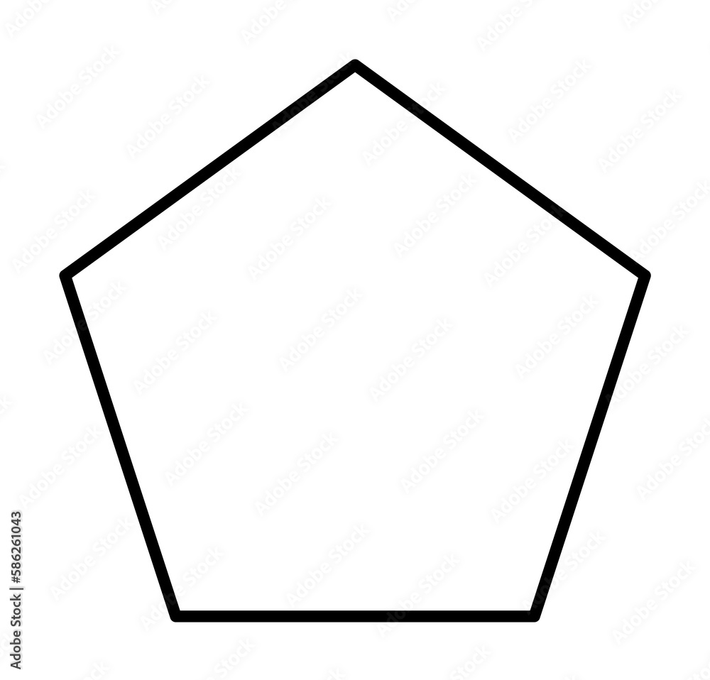 Geometric shapes, pentagon icon. Simple line, outline 3d figures icons ...