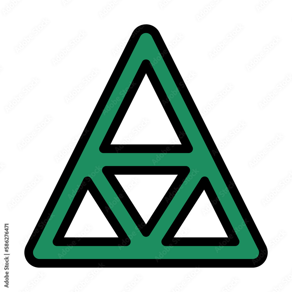 Triangle esoteric symbol icon. Simple color with outline elements of ...