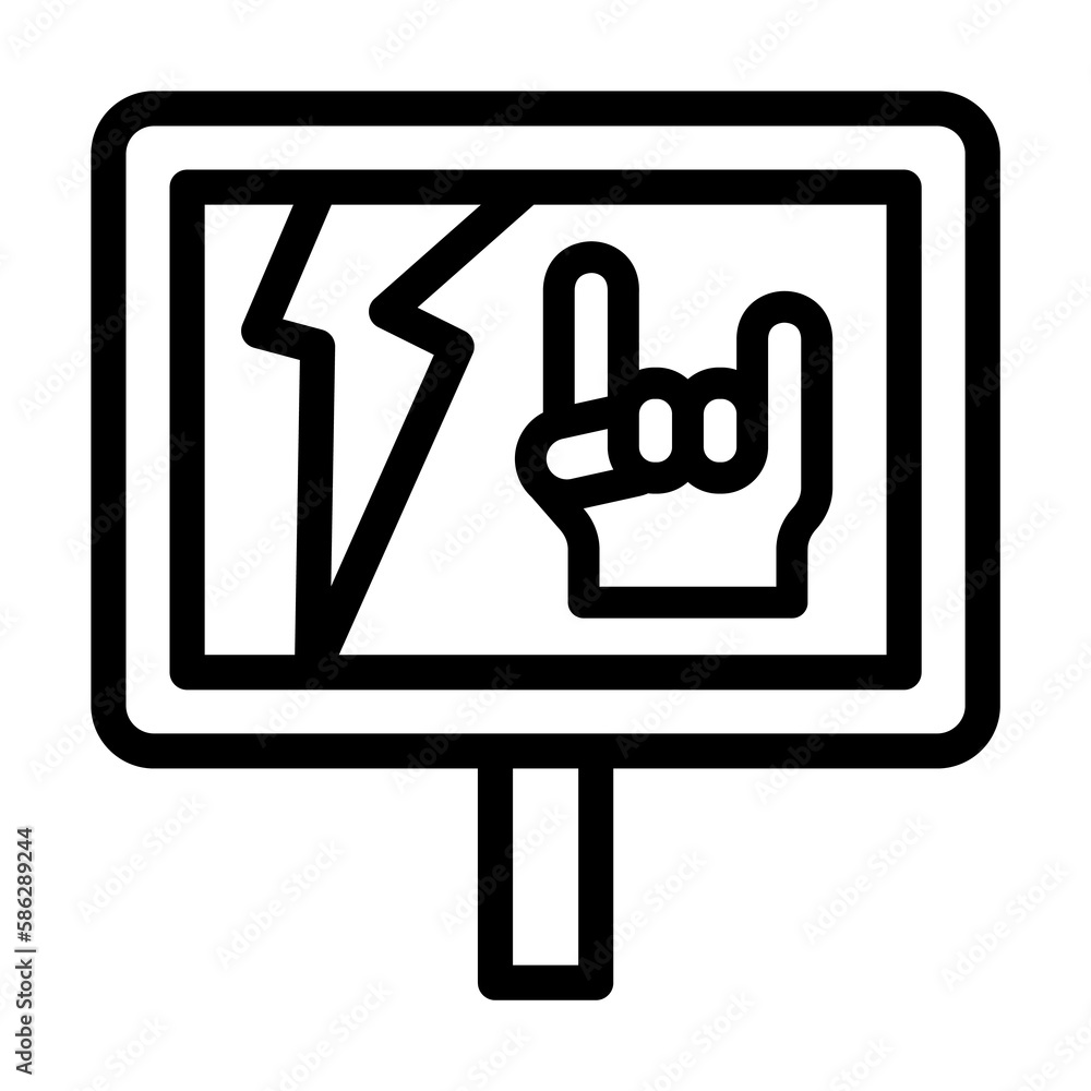 Billboard, sign, Rock concert icon. Simple line, outline elements of ...