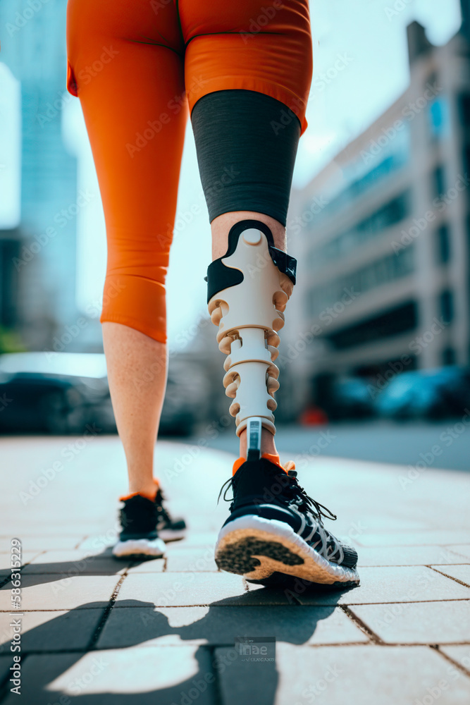 legs of person, unrecognizable person walking, close-up of the back ...