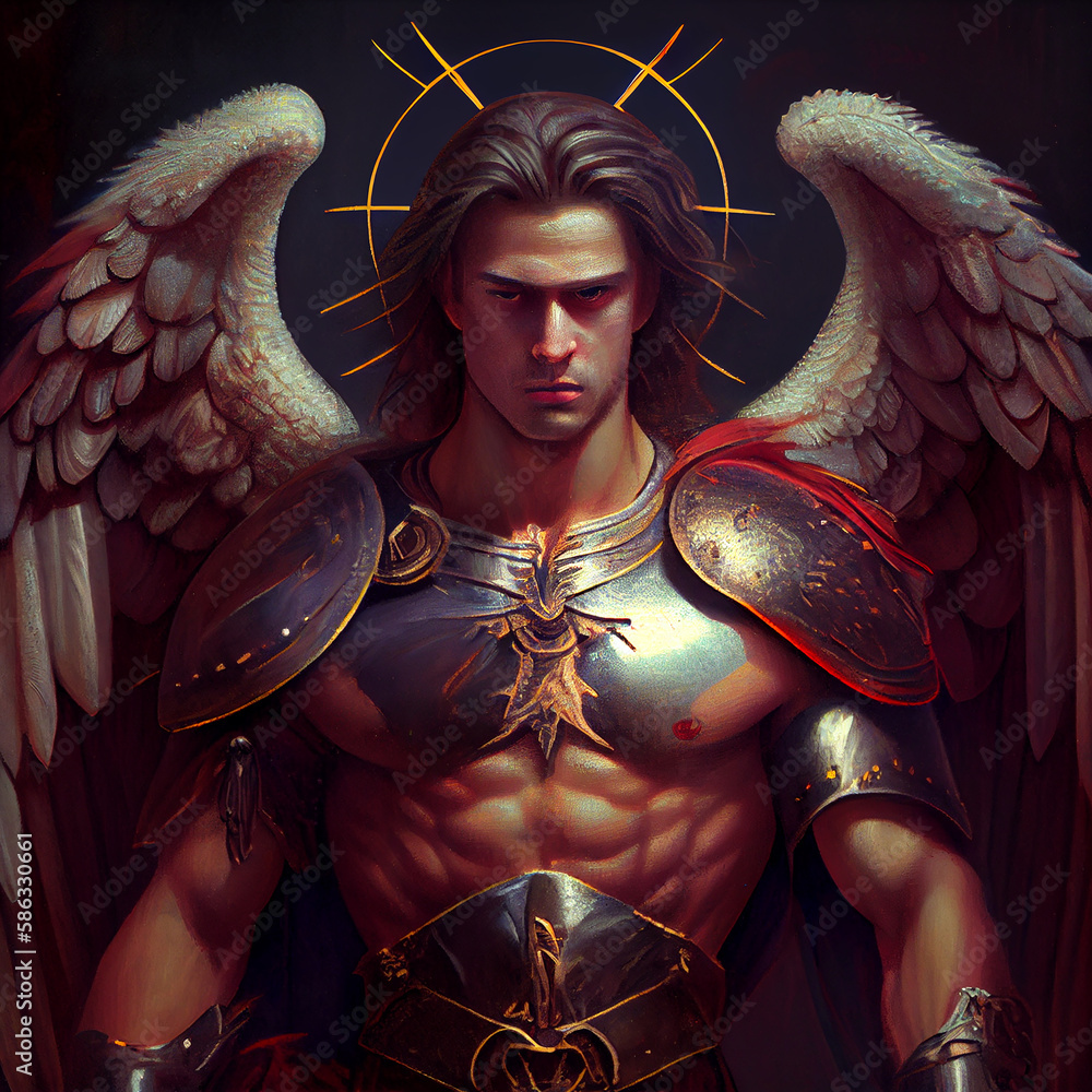 St. Michael the Archangel Illustration. Archangle Saint Michael. Generative Ai. Protection and ...