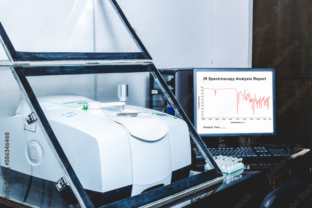 Fourier Transform Infrared Spectroscopy FTIR instrument with the IR ...
