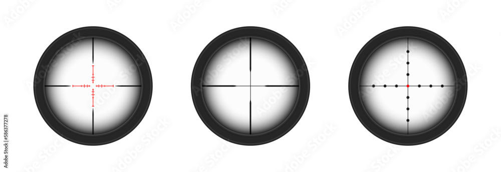 Set of vector sights on an isolated transparent background. Crosshair ...
