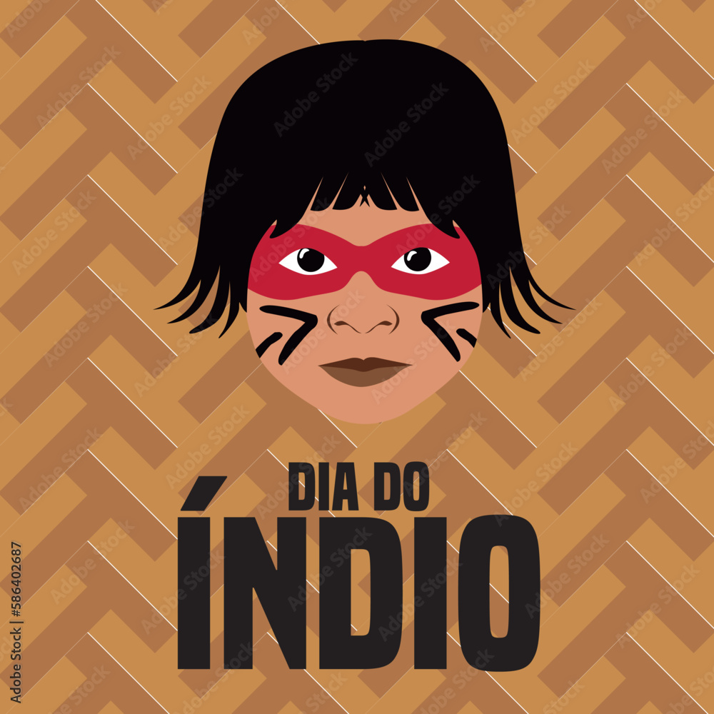 Image vectorielle Stock DIA DO ÍNDIO, DIA DOS POVOS INDÍGENAS, DIA DOS ...