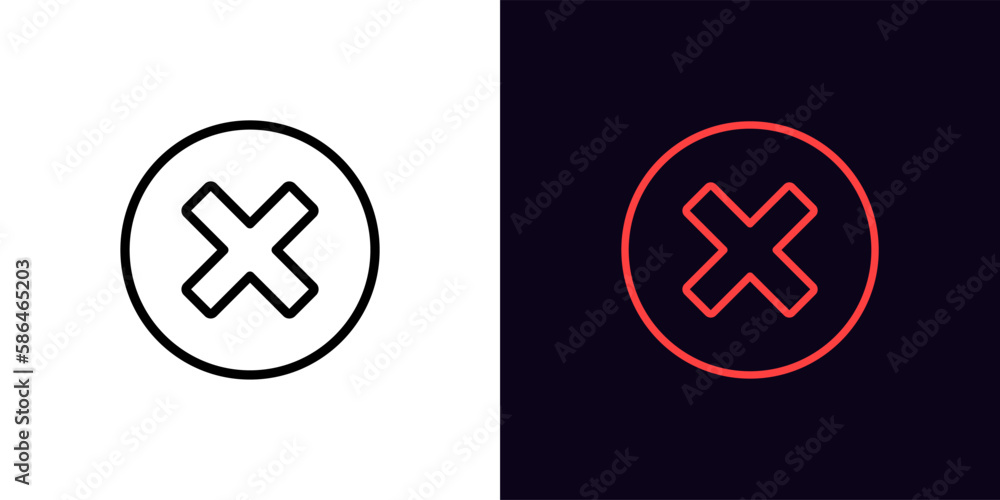 Stock-Vektorgrafik „Outline cross mark icon, with editable stroke ...