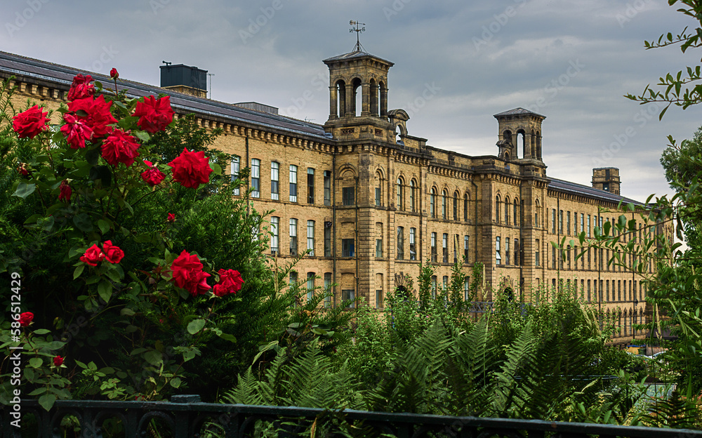 Former Victorian textile mill, Salts Mill, now contains several ...