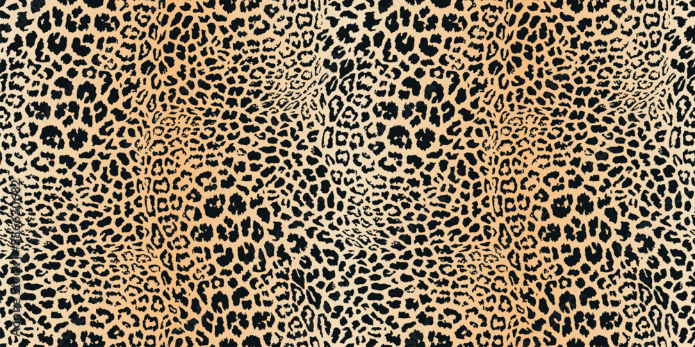 Realistic leopard print. Vector seamless pattern. Animal skin texture ...