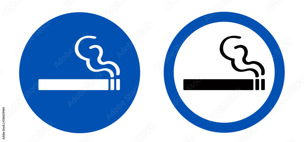permitting. Smoking allowed prohibition sign. Cartoon smoking icon or ...