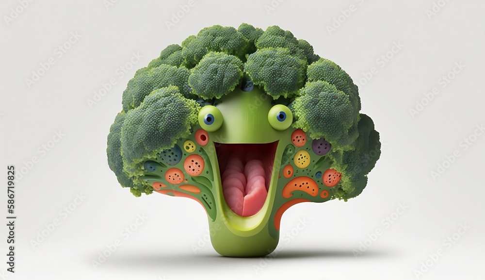 Broccoli Vegetable cartoon character mascot illustration. CONTENT ...