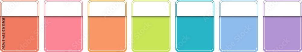 Infographic chart rectangle template 7 step Stock Illustration | Adobe ...