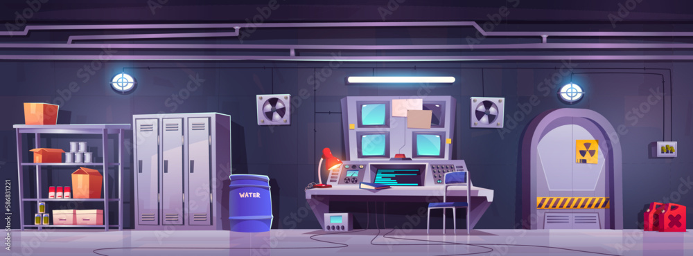 Vector de Stock Underground bunker with secret laboratory vector ...