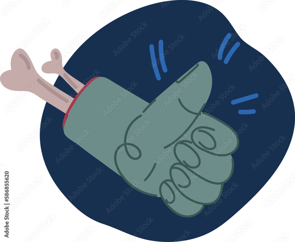 Cartoon vector illustration of Zombie thumbs up hand sign. Stock Vector ...