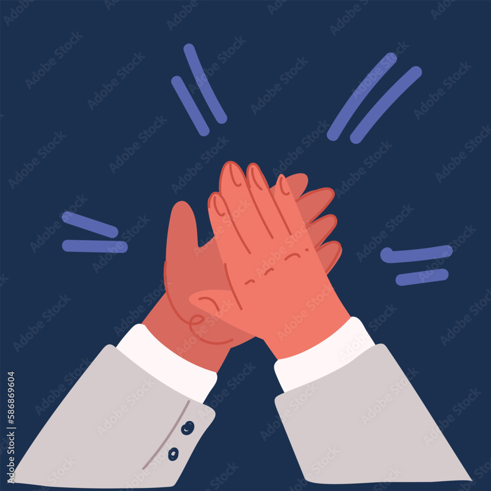 Cartoon vector illustration of Hands emoji. Clapping hands. Hand ...