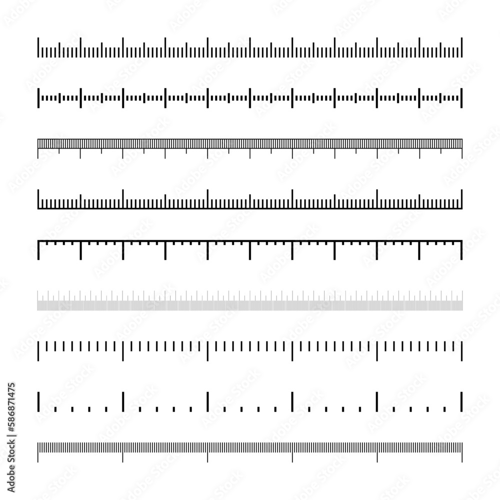 Various measurement scales with divisions. Realistic scale for ...