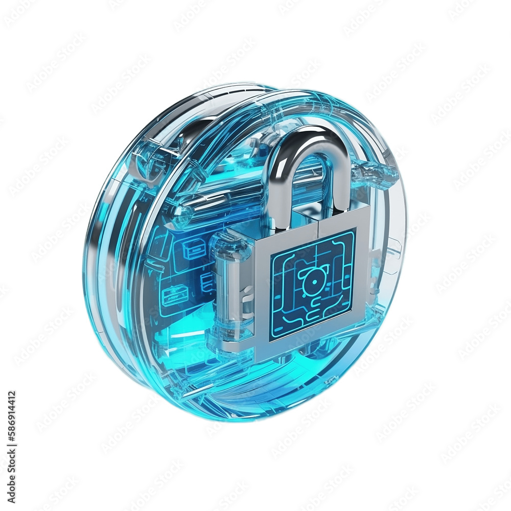 "SecureTech" - Futuristic Cybersecurity Logo-Generative AI This Generative AI art logo features ...