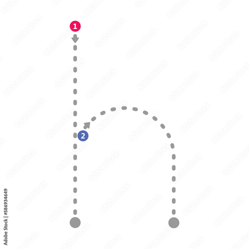 Tracing alphabet letter h lowercase prewriting dotted line element for ...