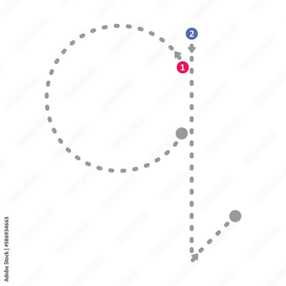 Tracing alphabet letter q lowercase prewriting dotted line element for ...