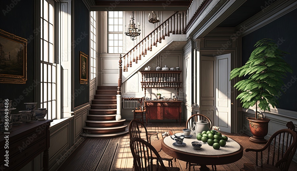 American colonial interior is a testament to the beauty and elegance of ...