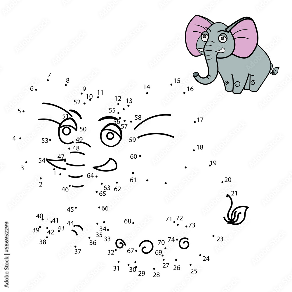 Connect the dots to draw animal educational game PNG illustration with ...