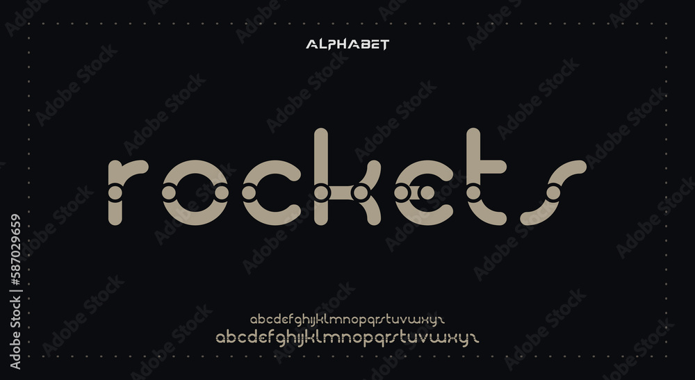 rockets Abstract Fashion Best font alphabet. Minimal modern urban fonts ...
