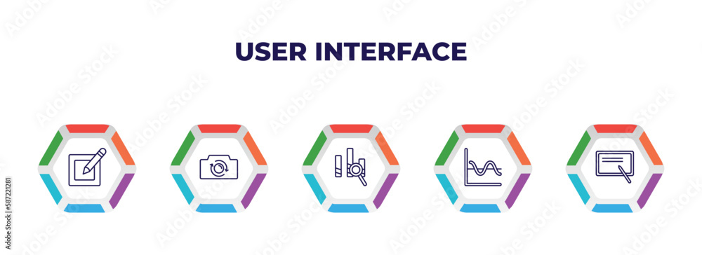 editable outline icons with infographic template. infographic for user ...