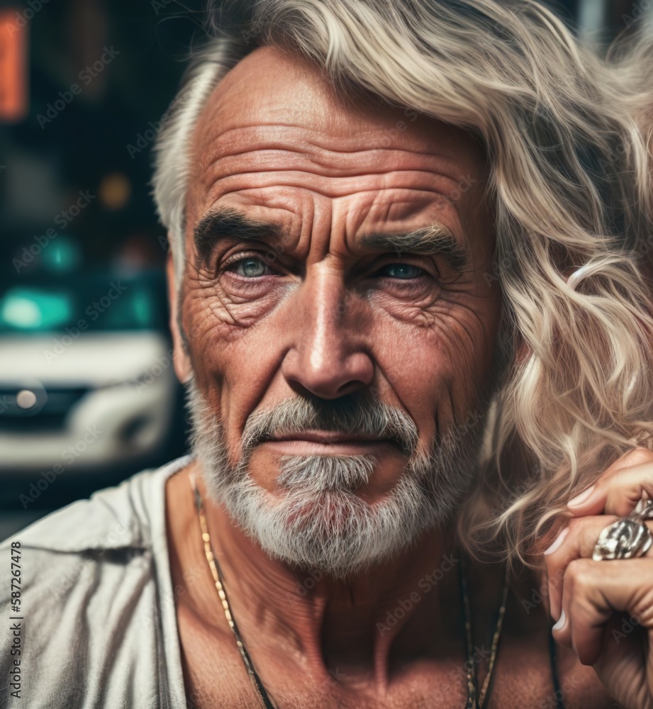 Senior transgender man looking fashionable and glamorous. Older, old ...