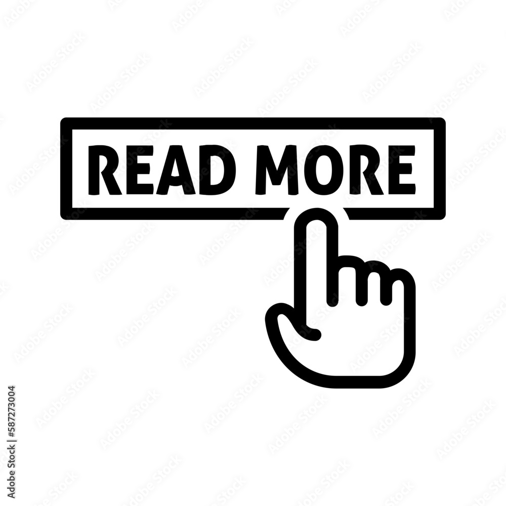 Black line icon for Read more Stock Vector | Adobe Stock