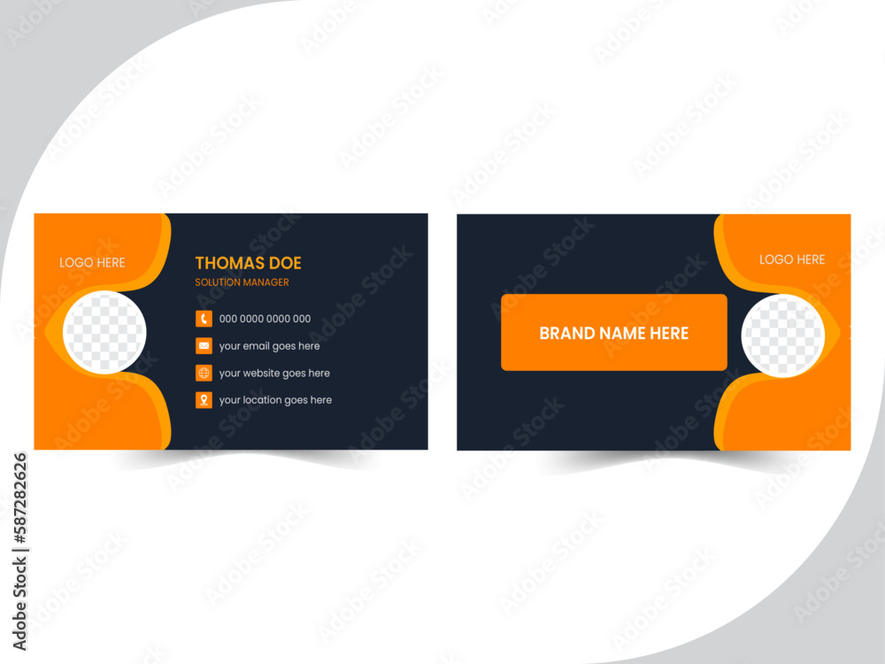 Personal visiting card without company logo. Modern shape, Luxury light ...