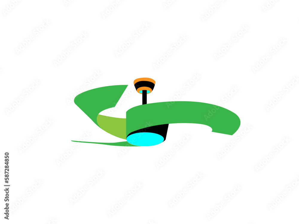 Image vectorielle Stock Ceiling air fan vector drawing ceiling fan on ...