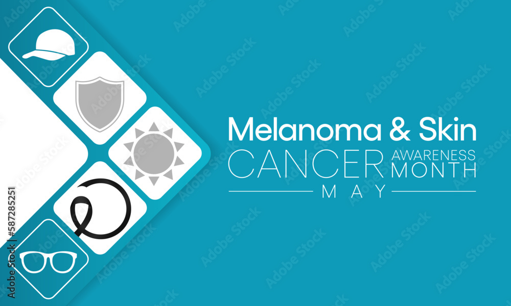 เวกเตอร์ Stock Melanoma and skin cancer awareness month observed each ...
