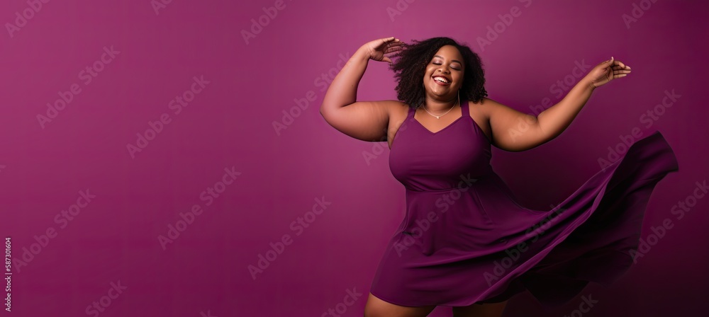 Beautiful Full Figured Body Positive Happy African American Woman ...