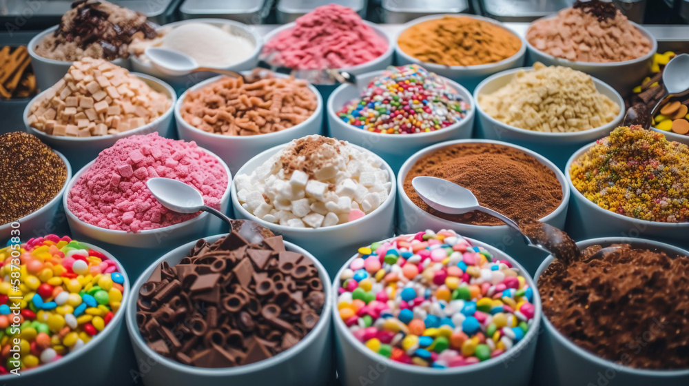 Ilustración de Stock sharing all the best ice cream toppings and ...