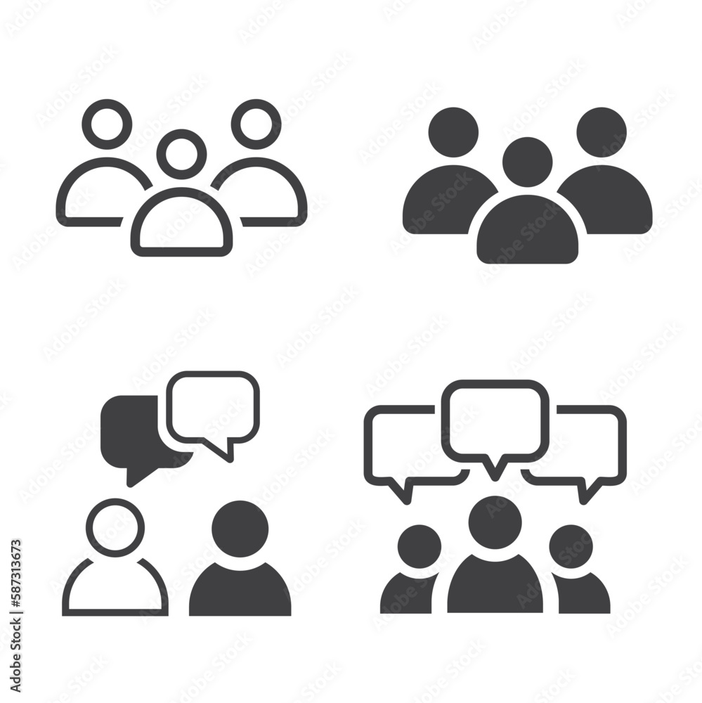 Speaking people, icon in trendy flat style design. Stock Vector | Adobe ...