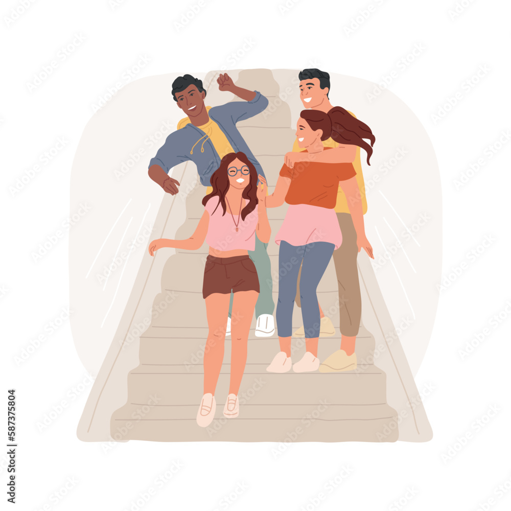 Cartoon People Hanging Out With Friends